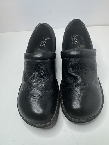 BOC Born Concept Black Leather Clogs Size 8 | eBay