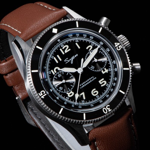 Sugess Chrono Heritage SWAN NECK Chrono Aviator Watch SEAGULL 1963 S423 ...