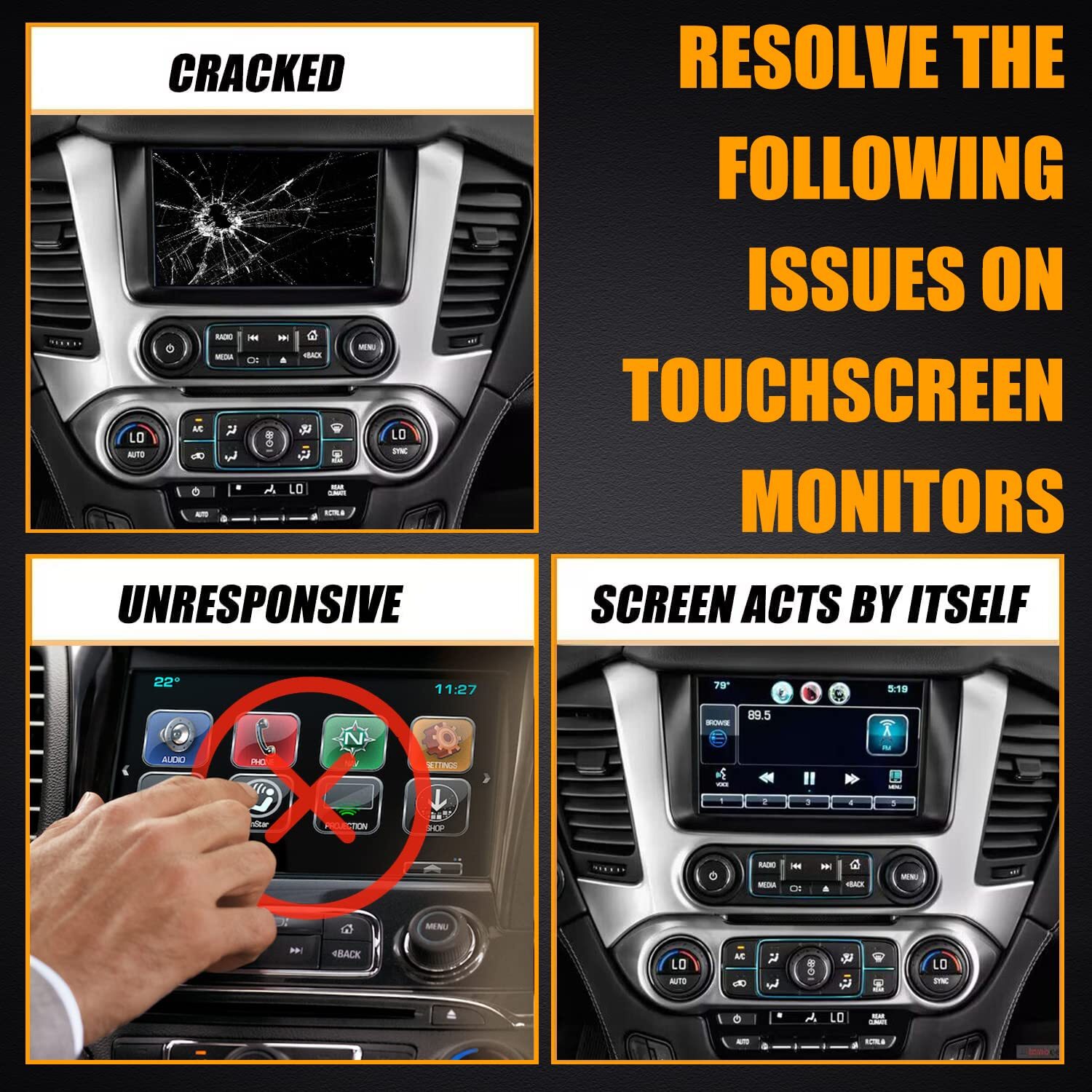 Touch-Screen Glass Digitizer LCD Replacement For 2015-2018 Chevrolet ...