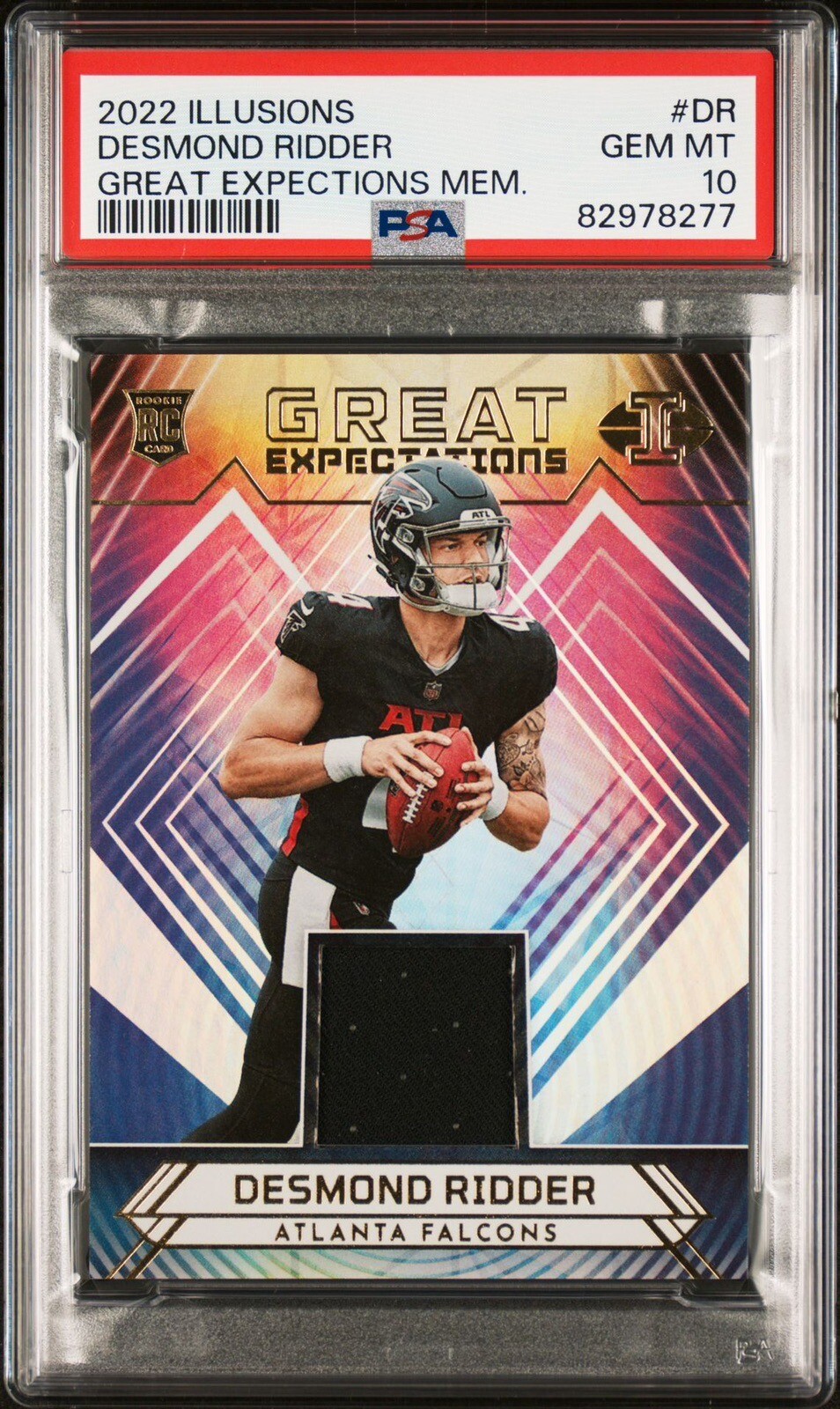 2022 Desmond Ridder Great Expectations Rookie RC RP Patch Mem GE-DR DR ...