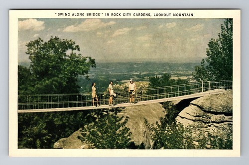 Lookout Mountain TN-Tennessee, Swing Bridge, Rock City Gardens Vintage ...