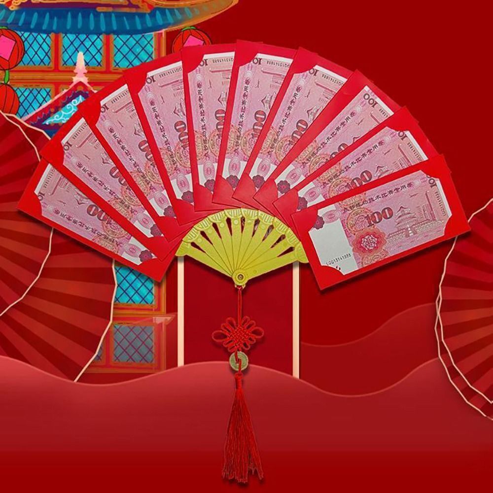 1Pcs Fan-shaped Packet Envelopes Dragon Year Chinese New Year New Red ...