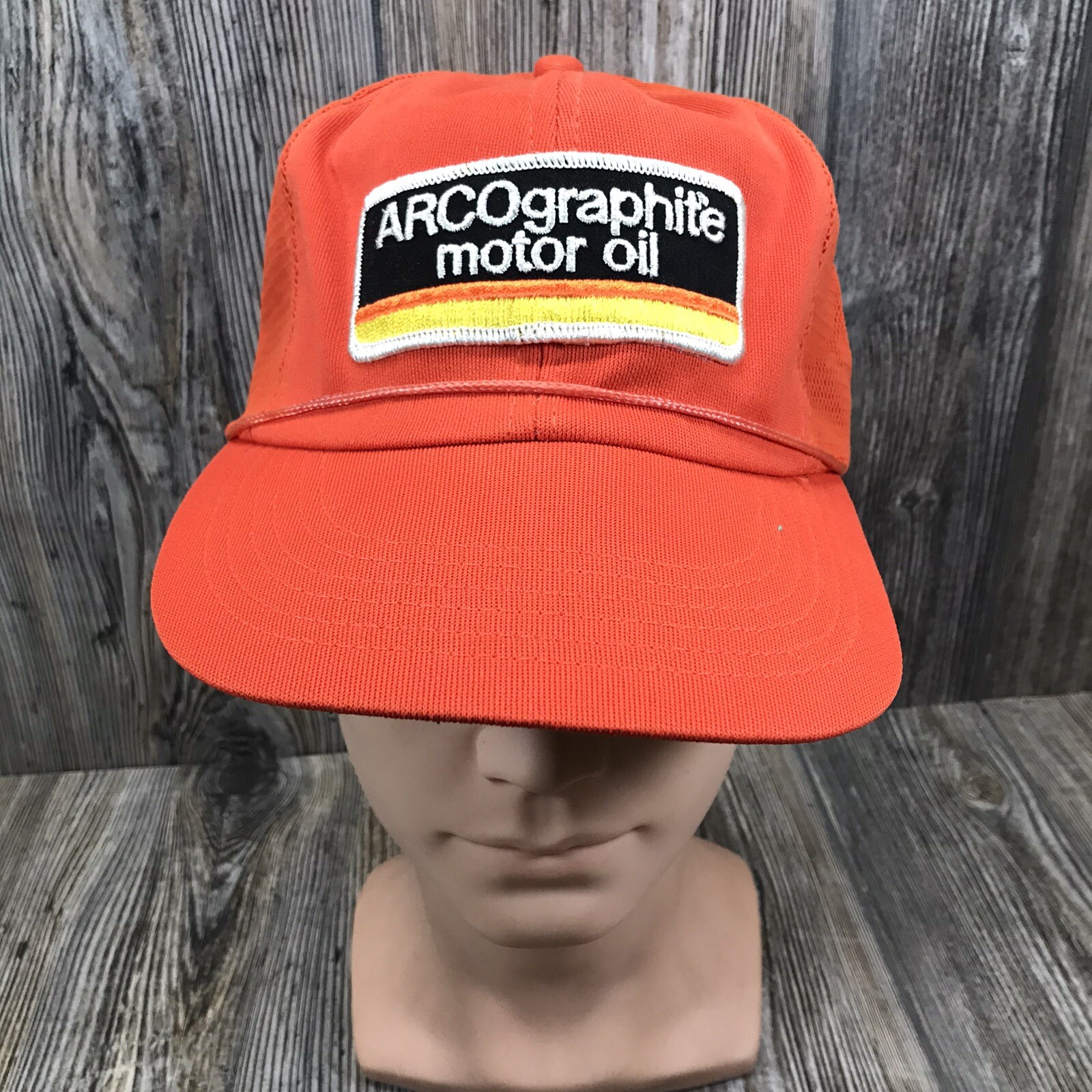 Vintage ARCOgraphite Motor Oil Snap Back Mesh Orange … - Gem