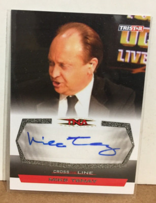 Mike Tenay 2008 Tristar TNA Cross the Line Silver Autograph Authentic ...
