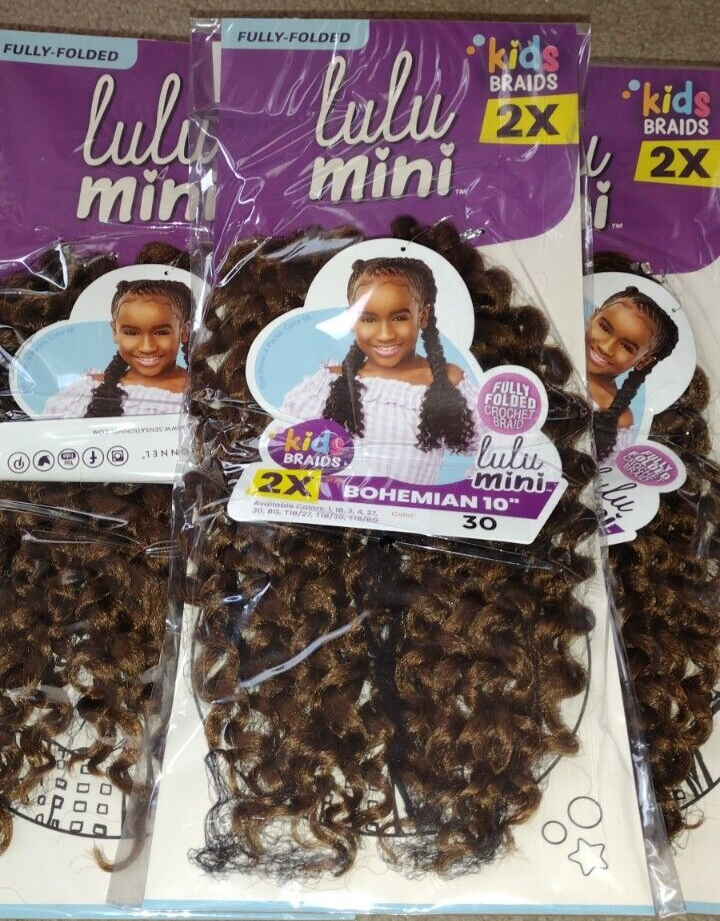 SENSATIONNEL LULU MINI SYNTHETIC KIDS BRAID -2X BOHEMIAN 30 ( 3 PACKS ...
