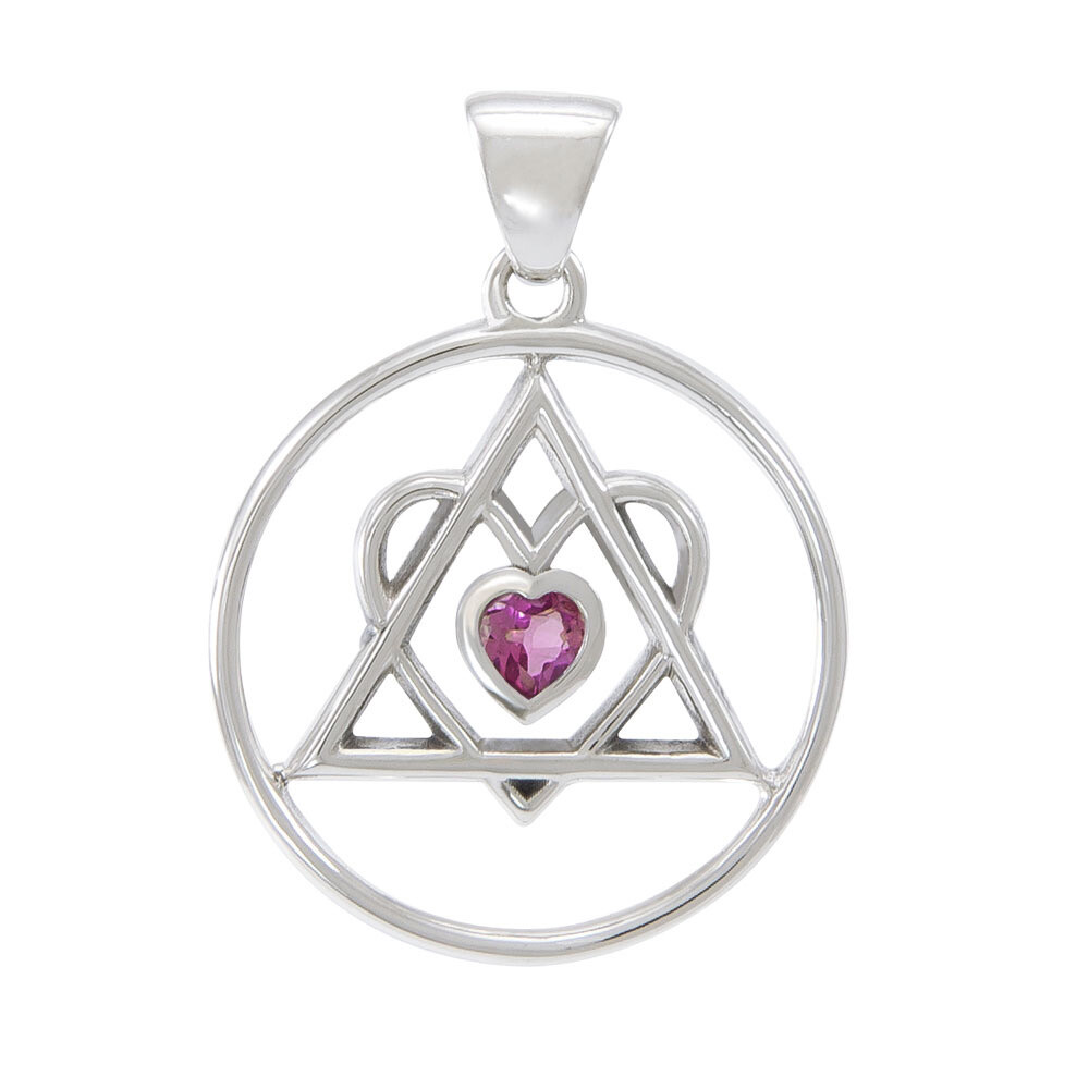 AA Symbol Heart Recovery 925 Sterling Silver Pendant Fine Milestone ...