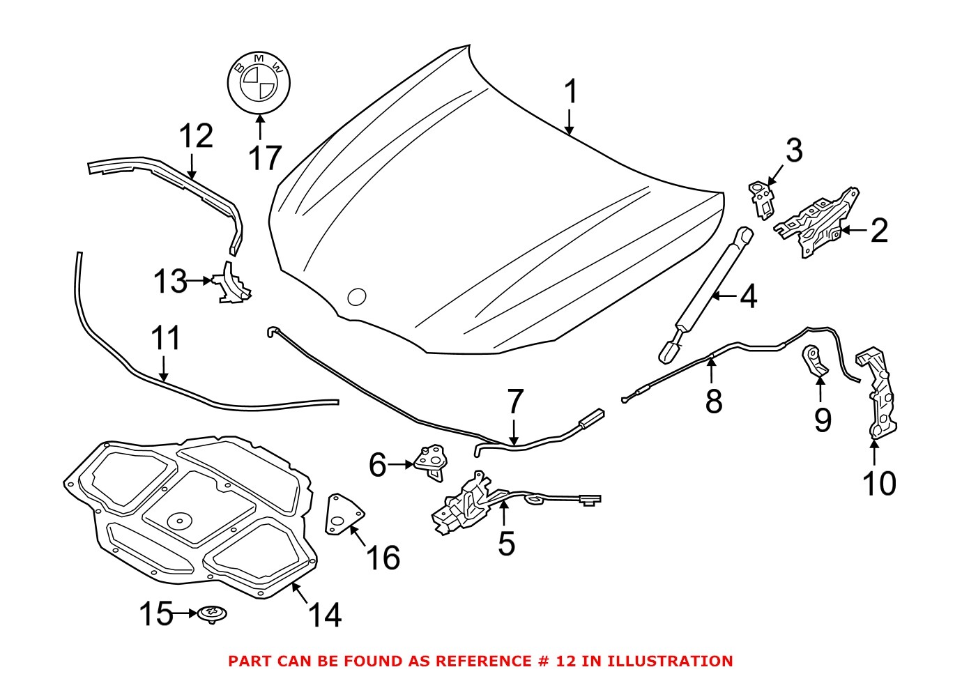 Genuine OEM Front Rearward Hood Seal For BMW 51767347394 | eBay