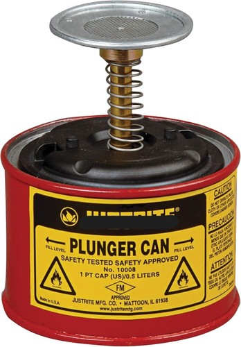 Jµstritę Plunger Can for Solvents, Steel Push-Down Solvent Dispenser ...
