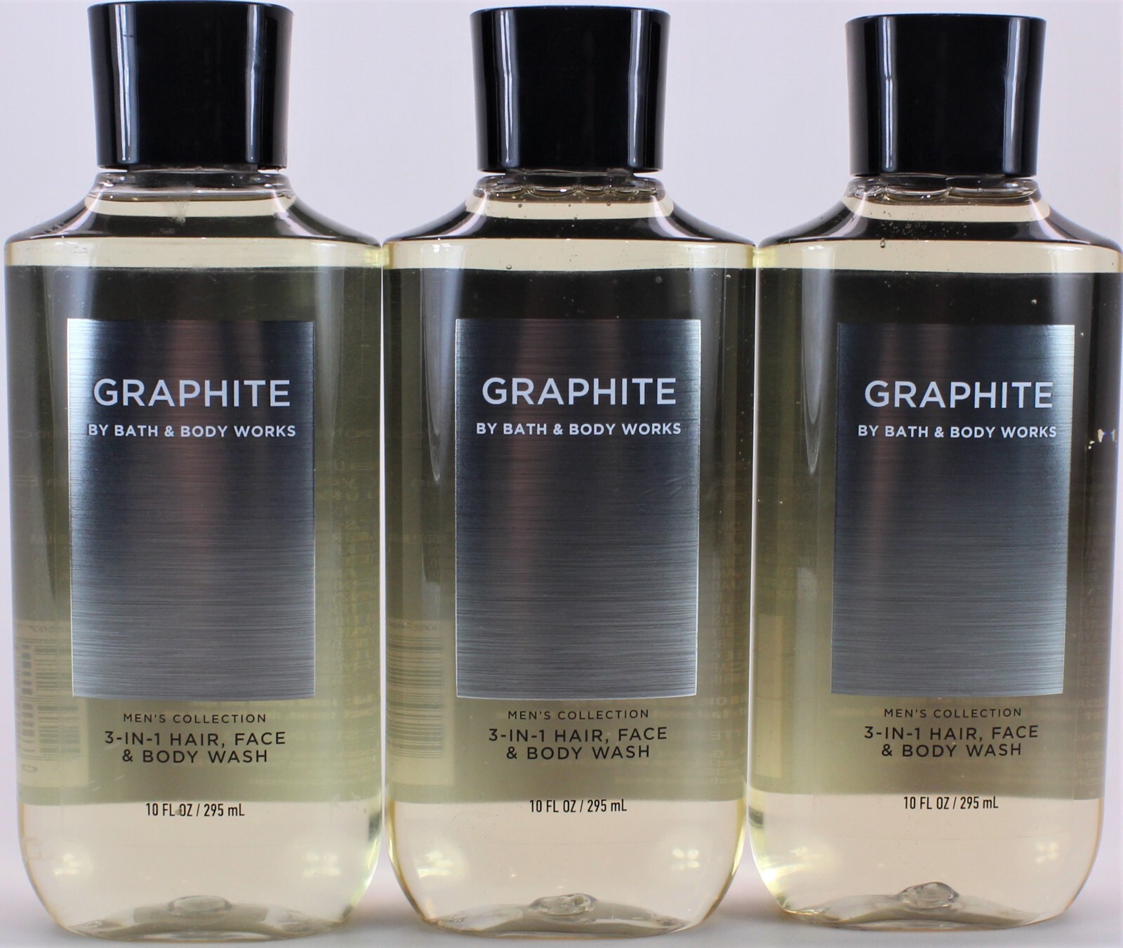 3PK Bath & Body Works Men's GRAPHITE 3-1 Hair Face Body Wash Gel ...