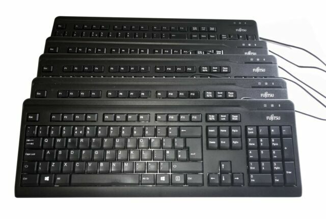 Fujitsu KB410 Black Ps2 Standard QWERTY Keyboard & Logitech USB Mouse ...