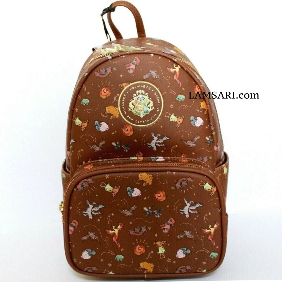 Harry Potter Chibi Creatures Hogwarts School Mini Backpack Brown B NWT ...