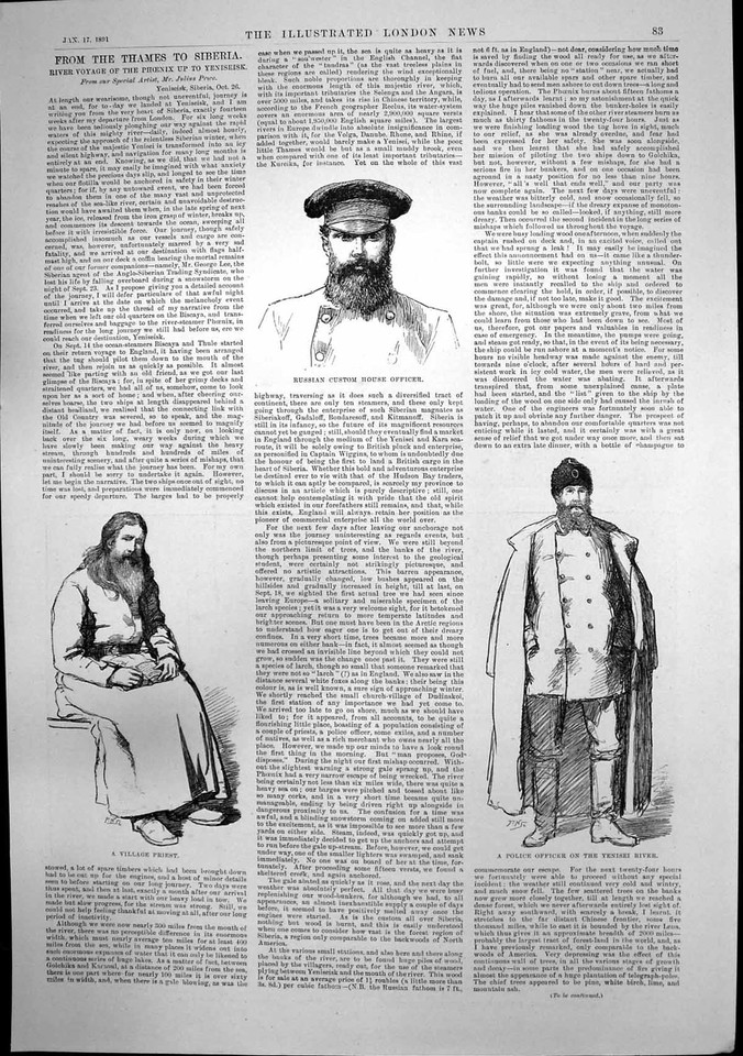 Old Print Siberia Sketches Julius Price Loading Wood Village Priest ...