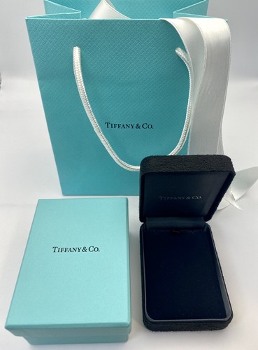 Tiffany & Co Empty Black Suede NECKLACE Presentation Box & Outer Box ...