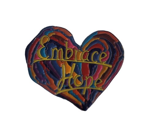 Embrace Hope Multi Colored Heart Penzeys Lapel Pin Button | eBay
