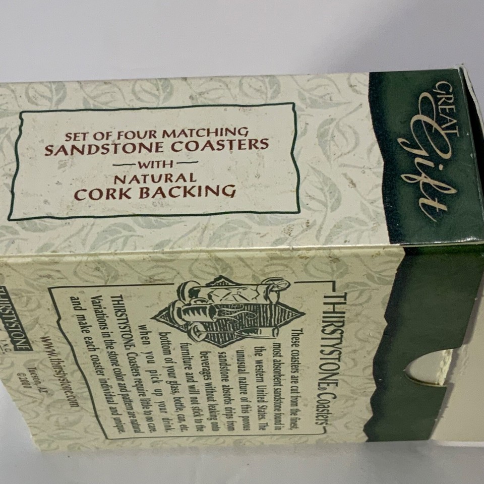 Thirsty Stone Desert Bloom Natural Cork Backing Sandstone Coaster ...