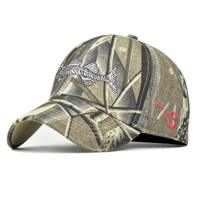 Summer Embroidered Fish Baseball Cap Men Women Outdoor Fish Bones ...