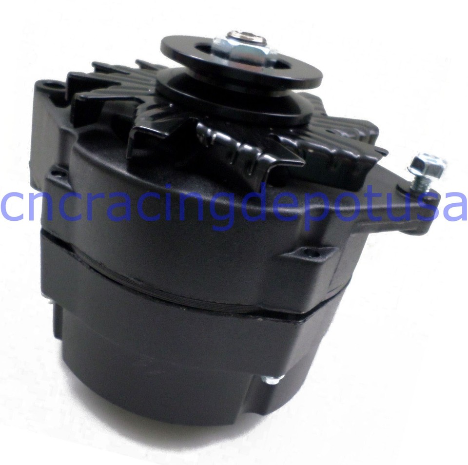 Black Small Block Chevy SBC 350 400 SWP Front Serpentine Pulley Drive ...