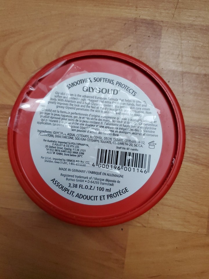 Glysolid Glycerin Skin Cream 3.38 oz / 100 ML Jar Vegan | eBay