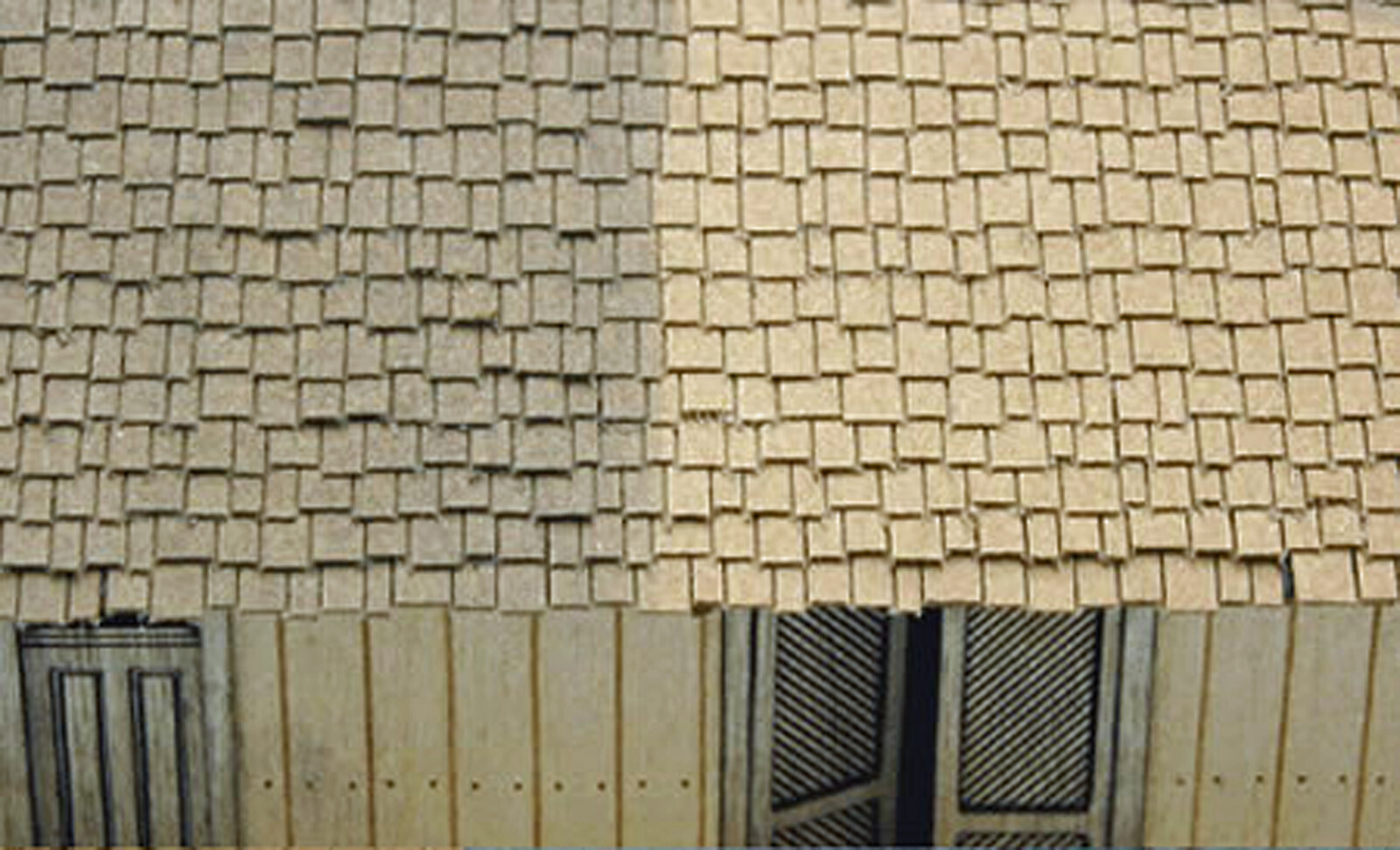 HO SCALE RANDOM SHAKE SHINGLES Model Railroad Structure Roof Cover ...