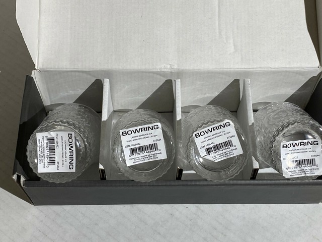 Godinger Studio Crystal Crown Beverage Glasses Bowring Set Of 4 4 Inch ...