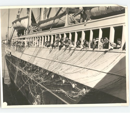 Passengers Wave from SHIP Trans-Oceanic Liner SS Emma Alexander 1934 ...