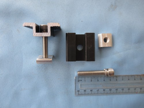 Solar Panel Middle Clamp Black alloy 45mm M8 s/s bolt,spring washer ...