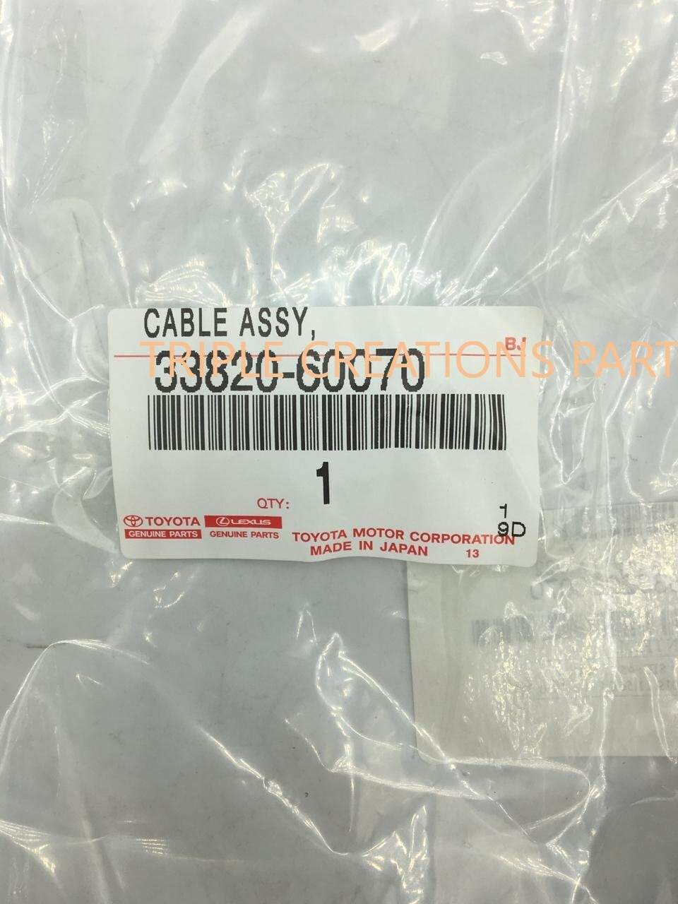 33820-60070 OEM GENUINE TOYOTA TRANSMISSION CABLE ASSY FJ CRUISER ...