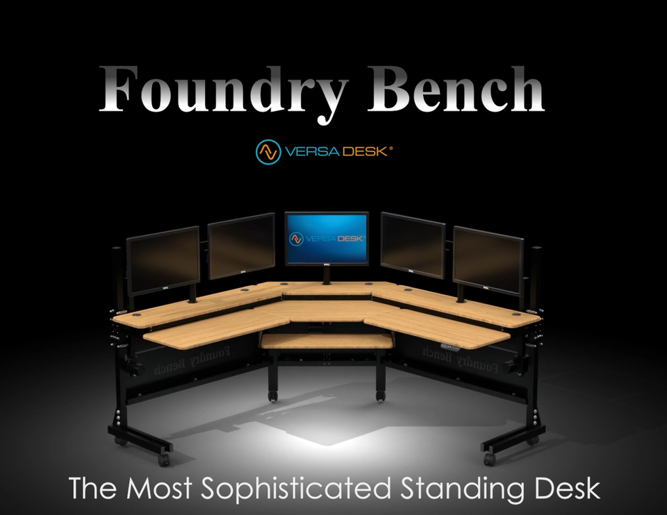 VersaDesk® Foundry Bench® Corner Electric Height Adjustable Standing ...