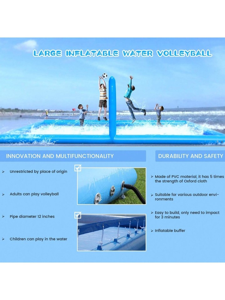 33ft Inflatable Volleyball Court Outdoor Water Volleyball Pool For ...