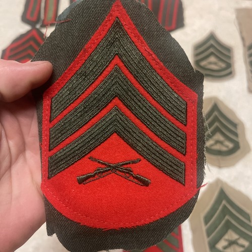 USMC U.S. Marine Corps Gunnery Sergeant SSGT/E-6 Chevrons. 24 PATCHES ...