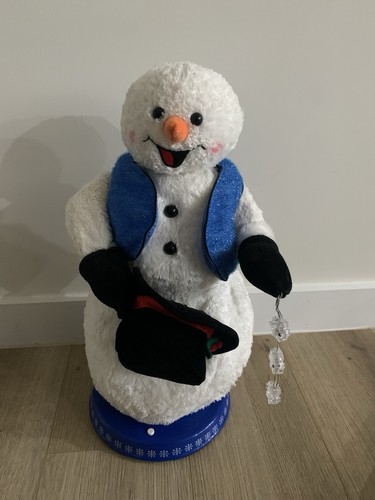 Gemmy Rare Spinning Snowflake Swinging Snowman French 2002 VERY RARE ...