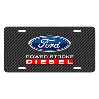 Ford Powerstroke Diesel Black Carbon Fiber Texture Graphic Metal ...
