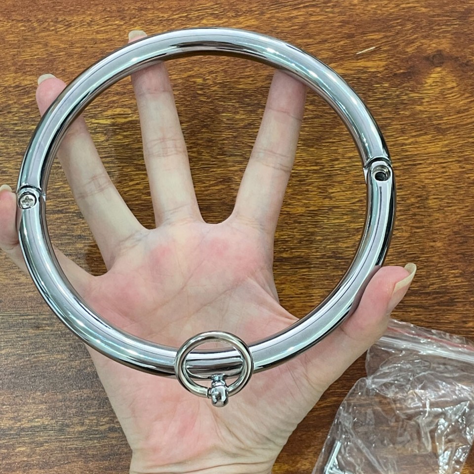 Metal Steel Bondage Locking Neck Collar Choker BDSM Slave Restraint ...