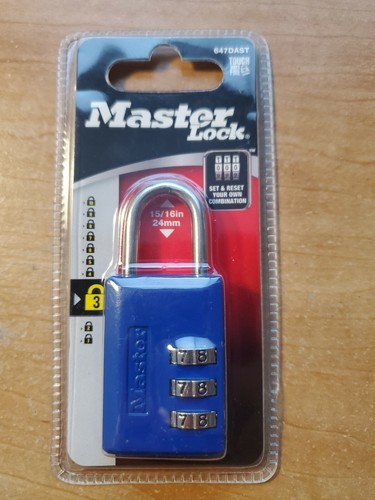 MASTER LOCK Blue Set Your own Combination Padlock, Zinc Alloy 647DAST ...