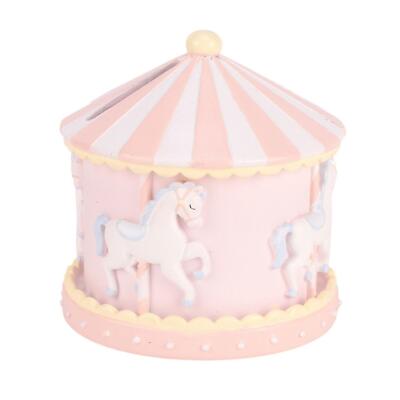 Carousel Money Bank Box Resin - Pink | eBay UK