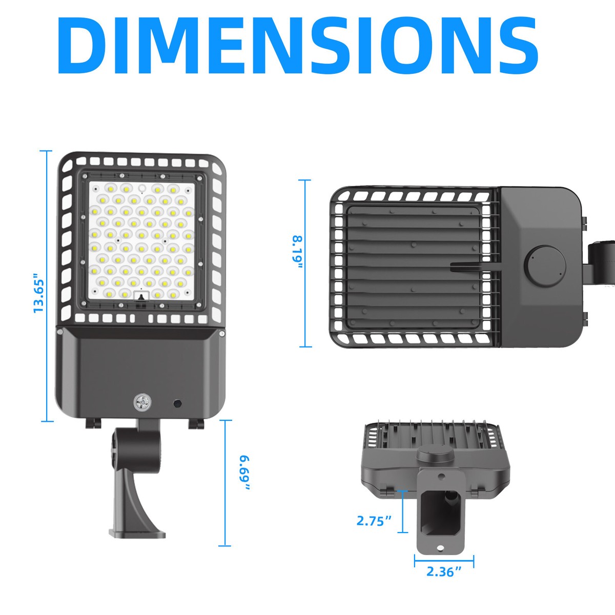 Shoebox 200w Led Parking Lot Light Fixture Wall Mount Area 200W LED