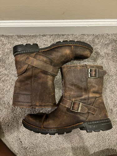 UGG “Rockville II” Men’s Size US 11 Distressed Brown Leather Moto Boots ...