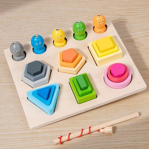 Geometrical Shape Matching Toys Wooden Sorting Stacking Toys Toddlers ...