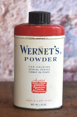 Vintage Wernets Denture Powder 1.75 Oz Advertising Tin | eBay