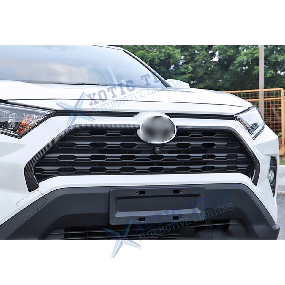 For Toyota RAV4 2019-2024 Carbon Fiber Style Front Grille Lip Molding ...