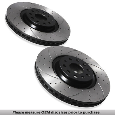 FRONT DRILLED GROOVED 340MM BRAKE DISCS FOR AUDI S3 8V QUATTRO 2.0 TFSI ...