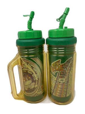 2 Vintage Astro World Texas Cyclone Houston Texaco Insulated Cups With ...