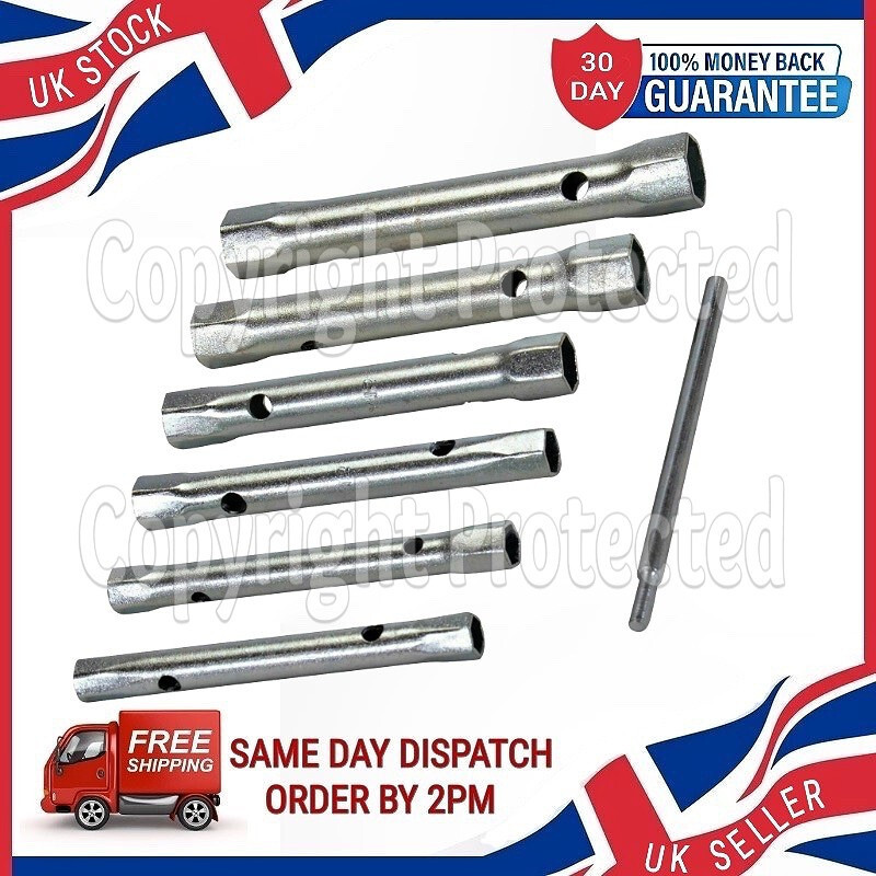 7PC BOX SPANNER SET PLUMBERS TUBULAR NUT WRENCH MONOBLOC 6-17MM TORQUE ...