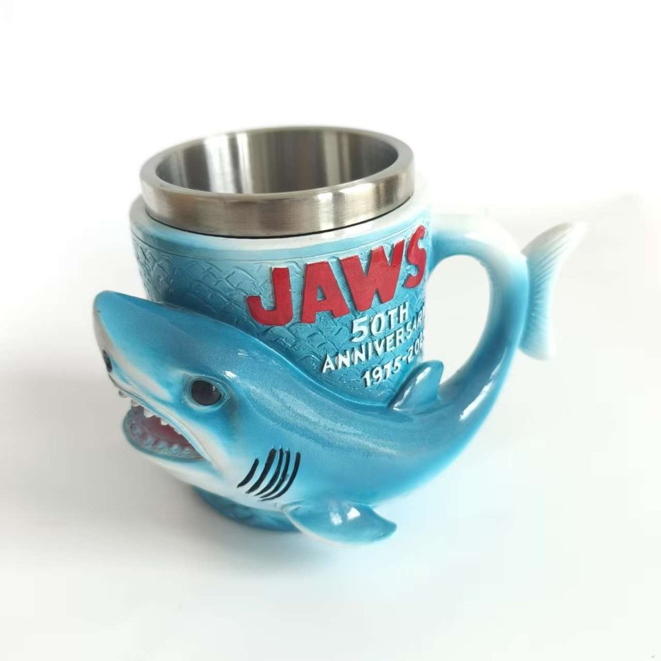 Jaws 50th Anniversary Mug 3D Beer Tumbler Film Memorabilia Gifts Mugs ...