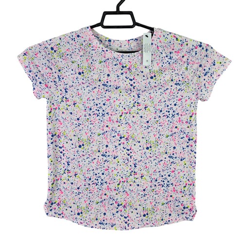 Girls Athletic Multicolor Paint Splatter Active T Shirt Short Sleeve ...