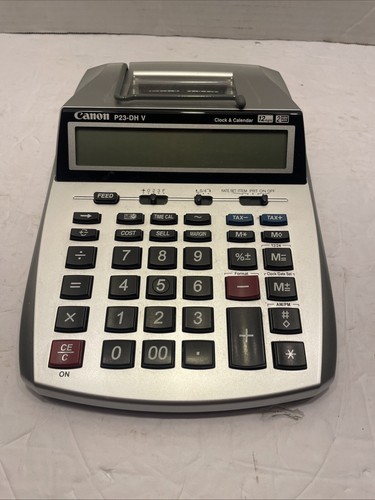 Canon P23-DH V Printing Calculator w Clock Calendar Power Cord 2 Color ...