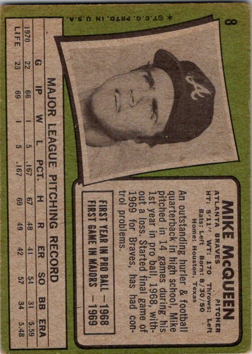 1971 Topps #8 Mike McQueen | eBay