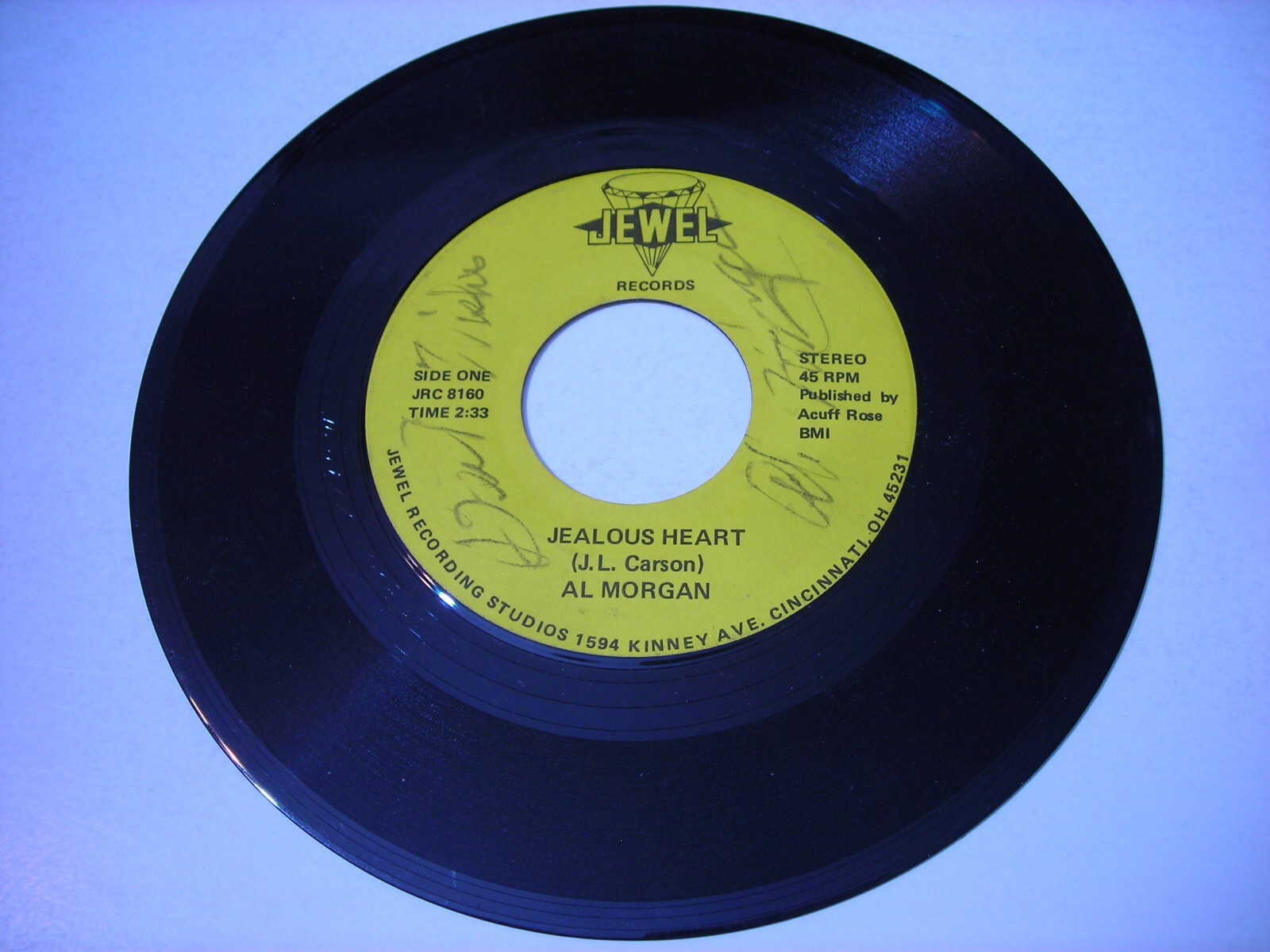 SIGNED Al Morgan Jealous Heart / You are my Sunshine 1981 45rpm | eBay