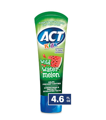 ACT Kids Anticavity Fluoride Toothpaste 4.6 oz Wild Watermelon | eBay
