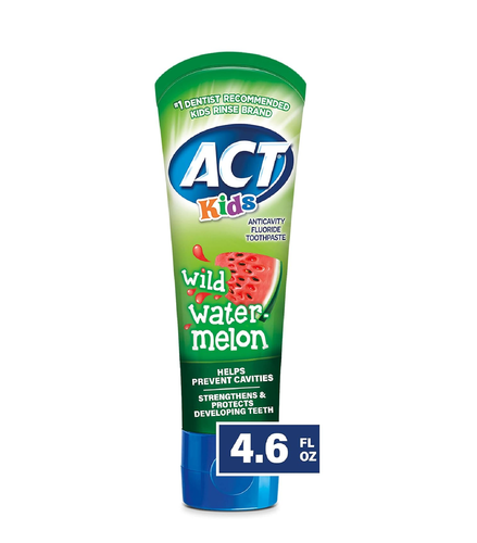 ACT Kids Anticavity Fluoride Toothpaste 4.6 oz Wild Watermelon | eBay